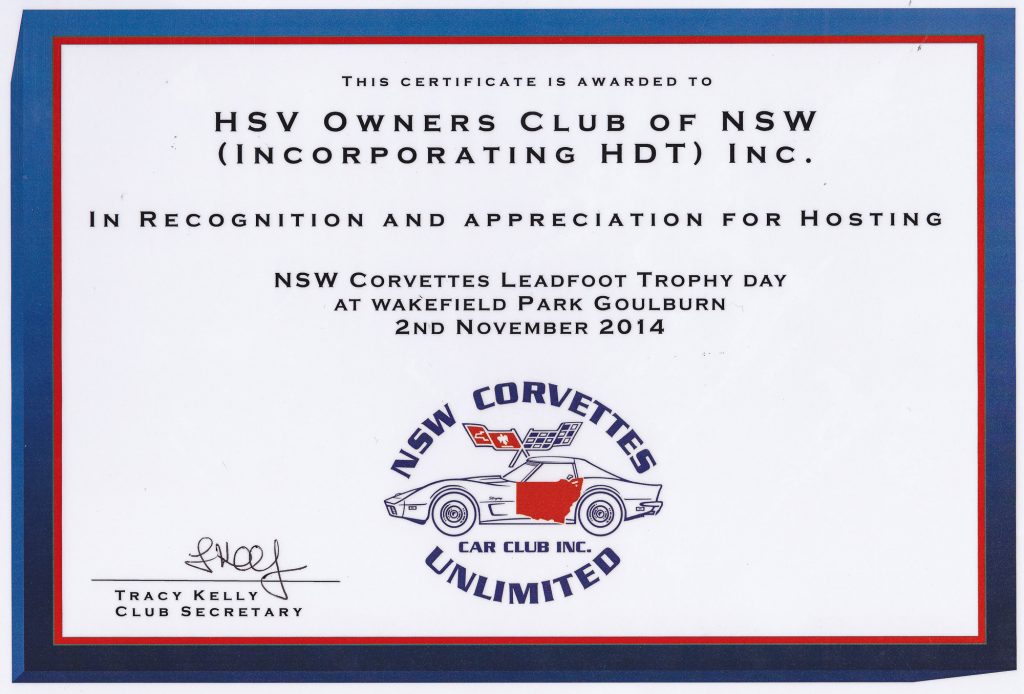 Virtual Trophy Cabinet – HSV Owners Club of NSW (Inc HDT) Inc