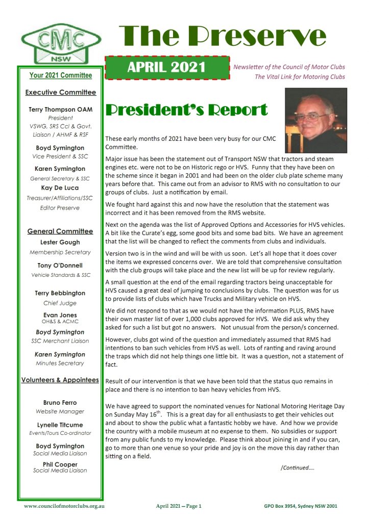 The Preserve Magazine – HSV Owners Club of NSW (Inc HDT) Inc